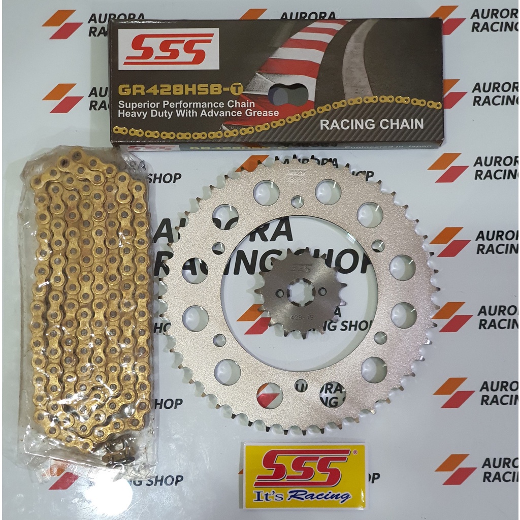 Gear Set SSS R15 V3 / R15 V4 / R15M Vixion R VVA / XSR / MT 15 & Chain ...