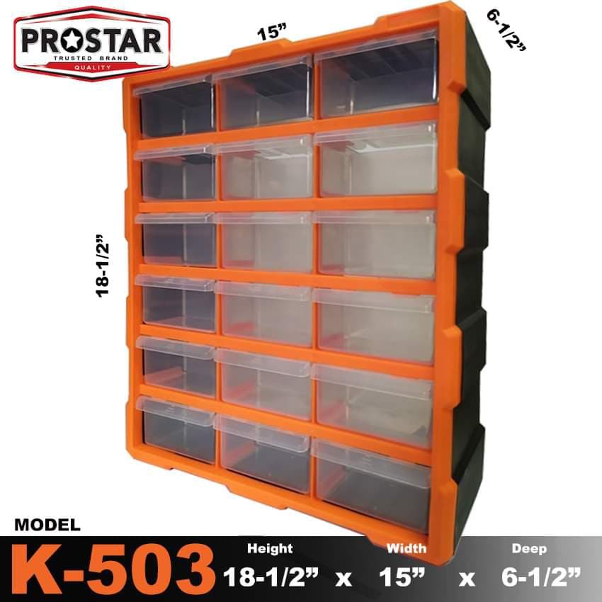 Prostar K503 18 Drawers Hangable & Stackable Toolbox Organizer | Shopee ...