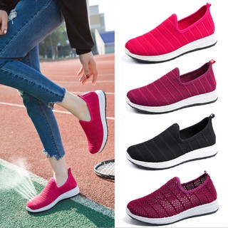 JEIKY Ladies Korean Slip On Stripe Plain Shoes #B357(Add One Size ...