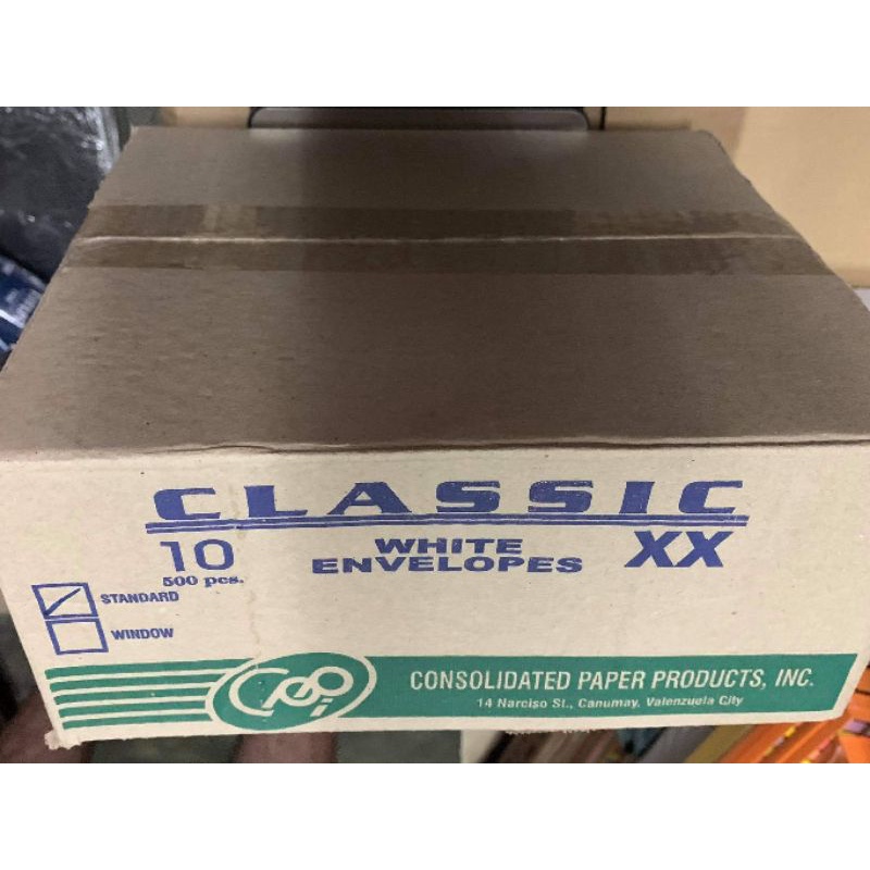 500pcs CLASSIC WHITE ENVELOPE Short and Long Nappco short | Shopee ...