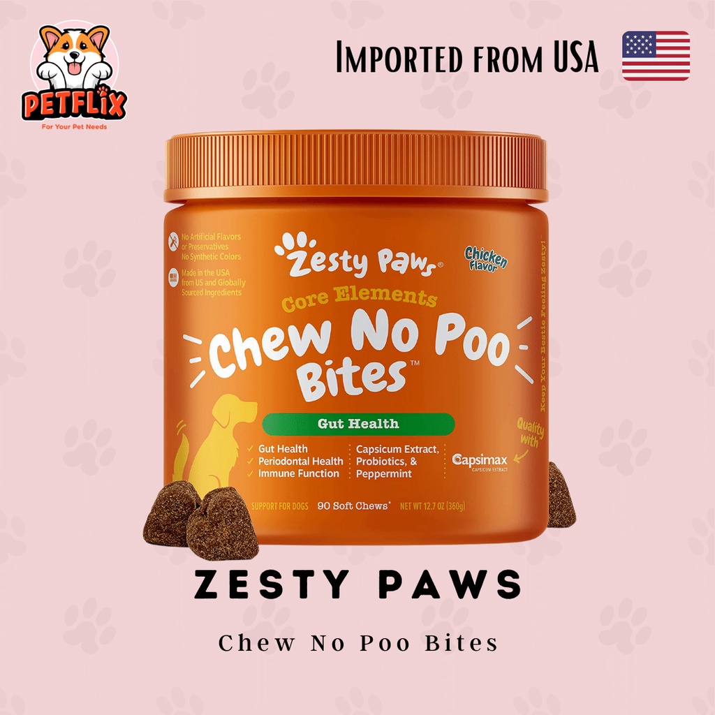 Zesty Paws Chew No Poo Bites Coprophagia Stool Eating Deterrent for ...