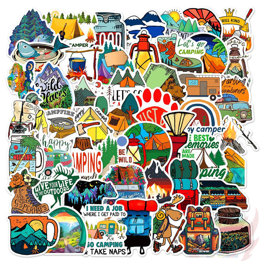 50Pcs/Set Outdoor Camping Series 03 Happy Travel & Wild Adventure ...