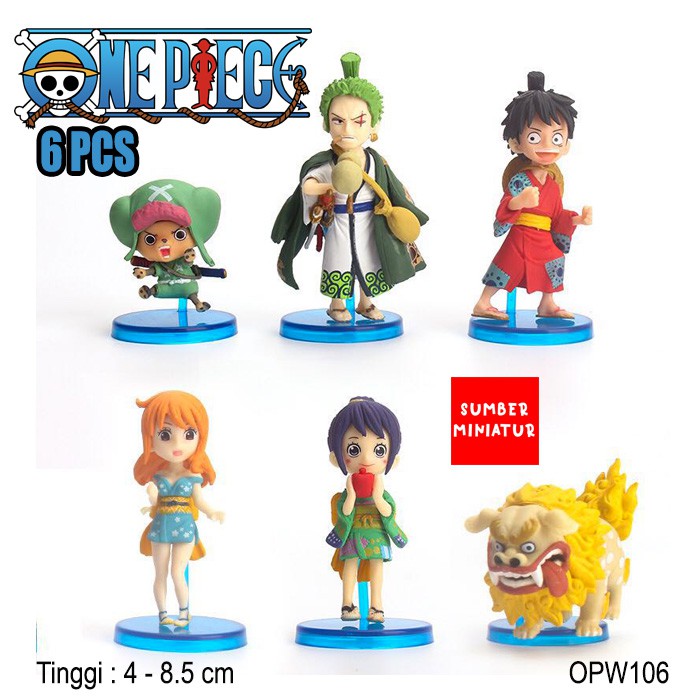 One Piece WCF Wano Ancient Theme Miniature Figure Set Luffy Zoro ...