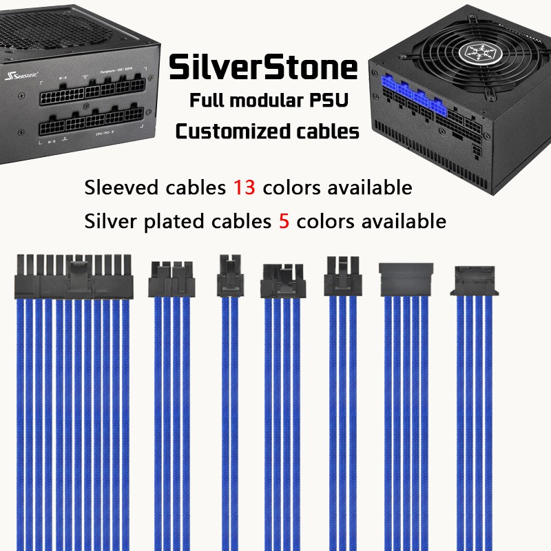 silverstone full modular psu cables customized sleeved cords | Shopee ...