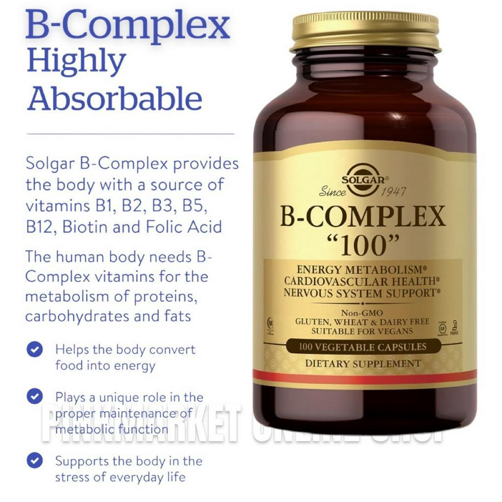 Solgar, B-Complex "100" & "50", Vegetable Capsules and Megasorb B ...