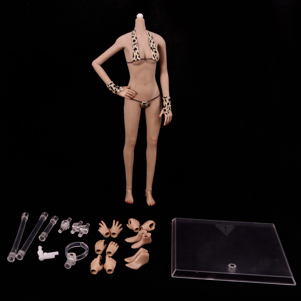 12 Inch Female Seamless Action Figures Silicone Body With Display Stand