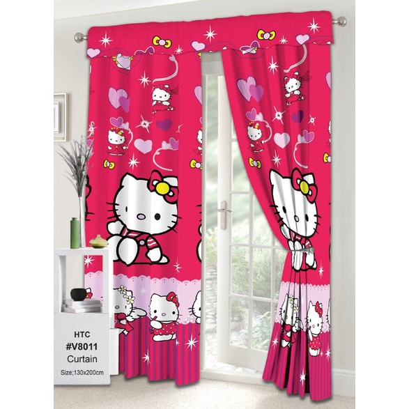 Pink Hello Kitty Kurtain Home Door Room Window Curtains Decorate 1PC ...