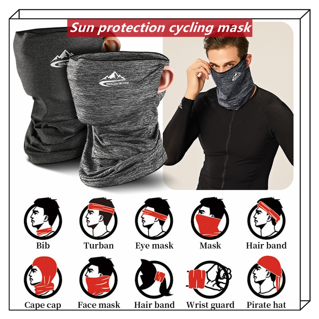 REXCHI Ice silk Cooling Sunscreen face towel Face mask Full Face Scarf ...