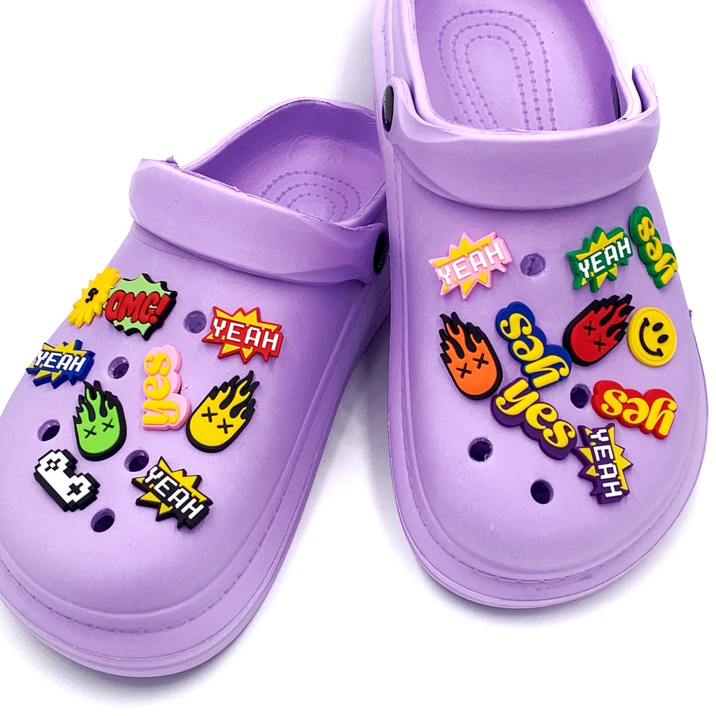 personality Fashion phrase design Jibbitz Crocs Pins for shoes bags ...