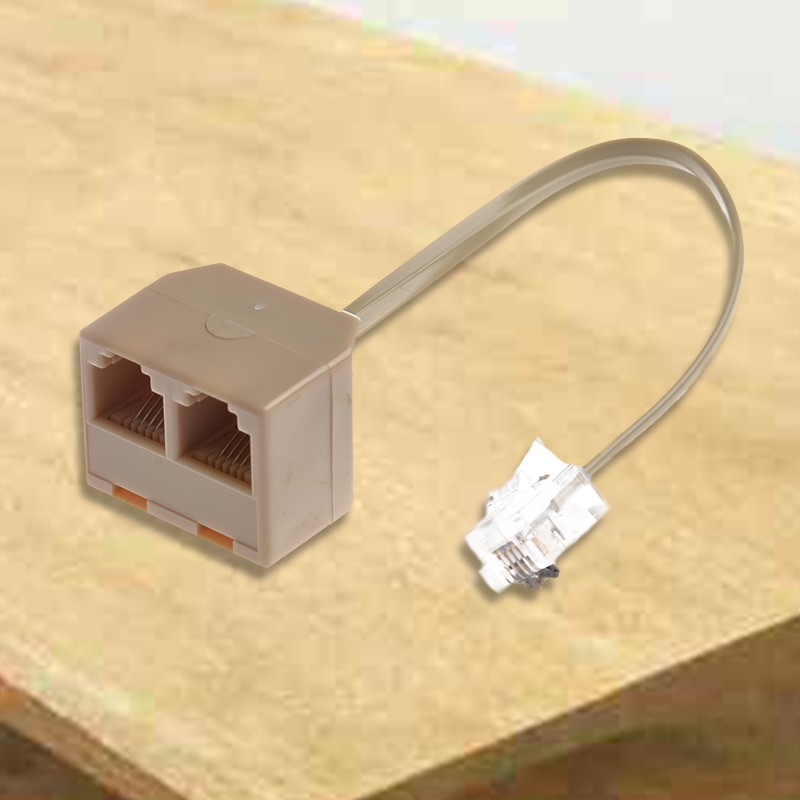 Telephone RJ11 Male Line to Double RJ11 Female Jack Filter Splitter ...