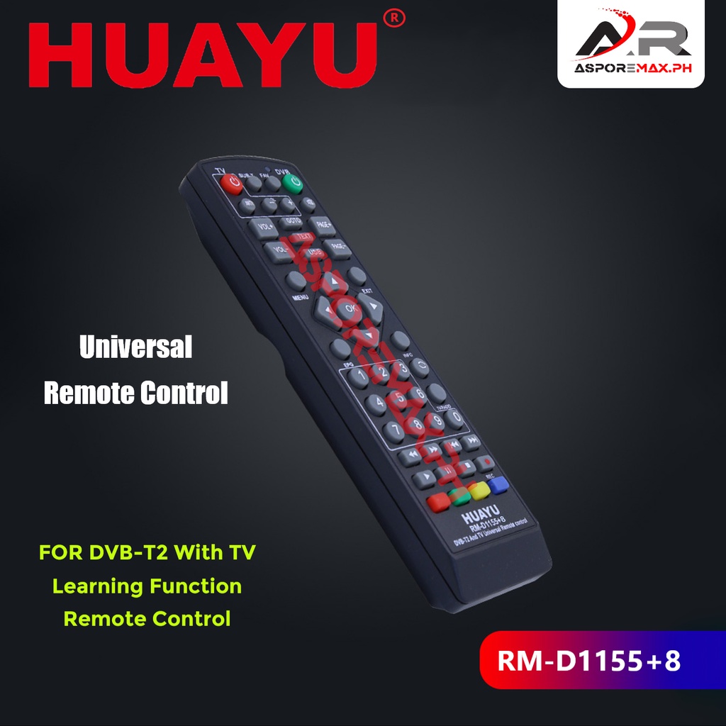 HUAYU RM-D1155+8 DVB/T2 UNIVERSAL REMOTE CONTROL | Shopee Philippines