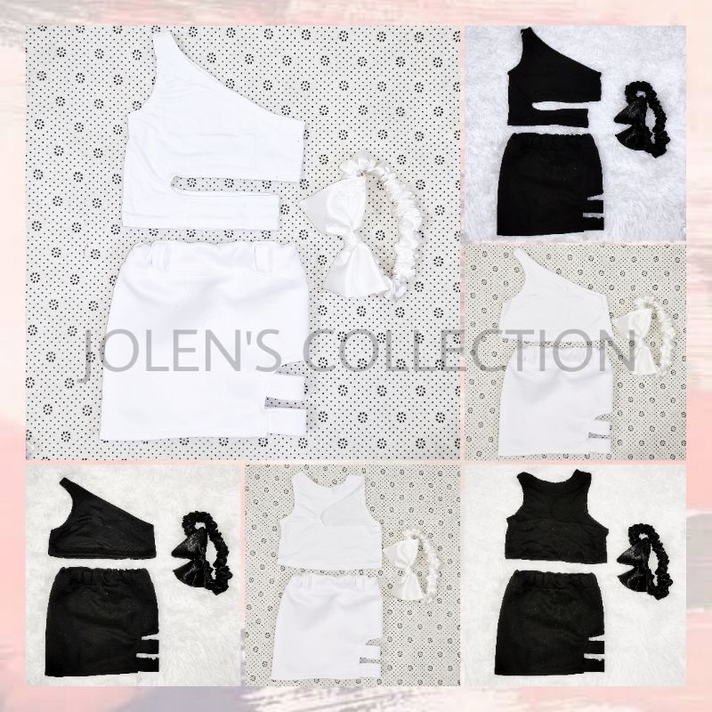 Plain Trendy Crop Top and Skirt Terno for Kids 1-3yo | Shopee Philippines