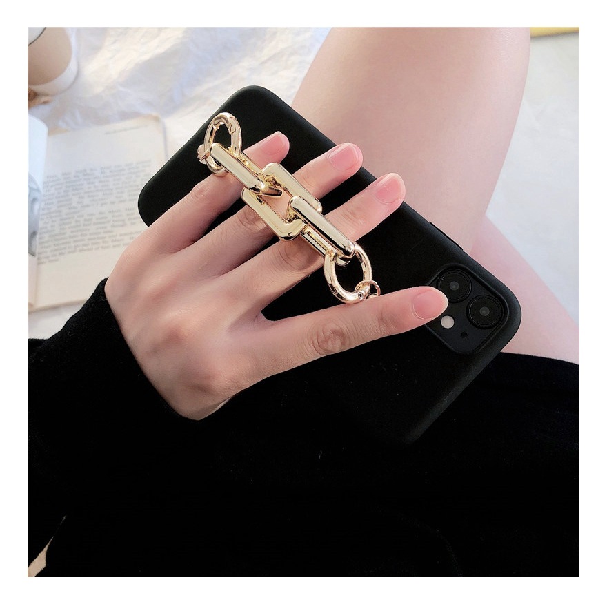 For iPhone 15 Pro Max Chic Gold Chain Bracelet Silicone Case for IPhone ...