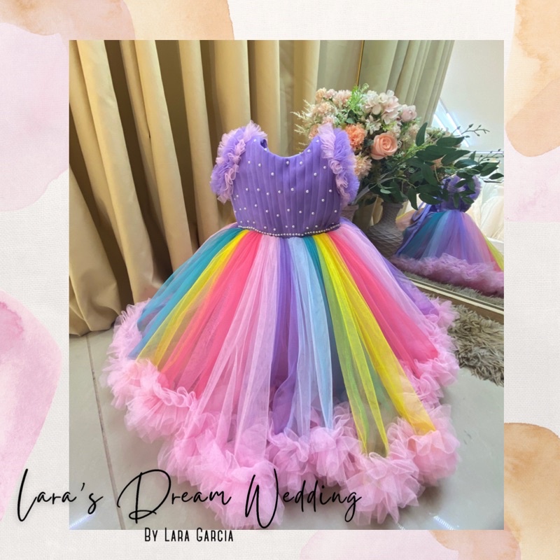 RAINBOW RAFFLES ABAY/PICTORIAL/BIRTHDAY QUALITY GOWNS FOR KIDS | Shopee ...
