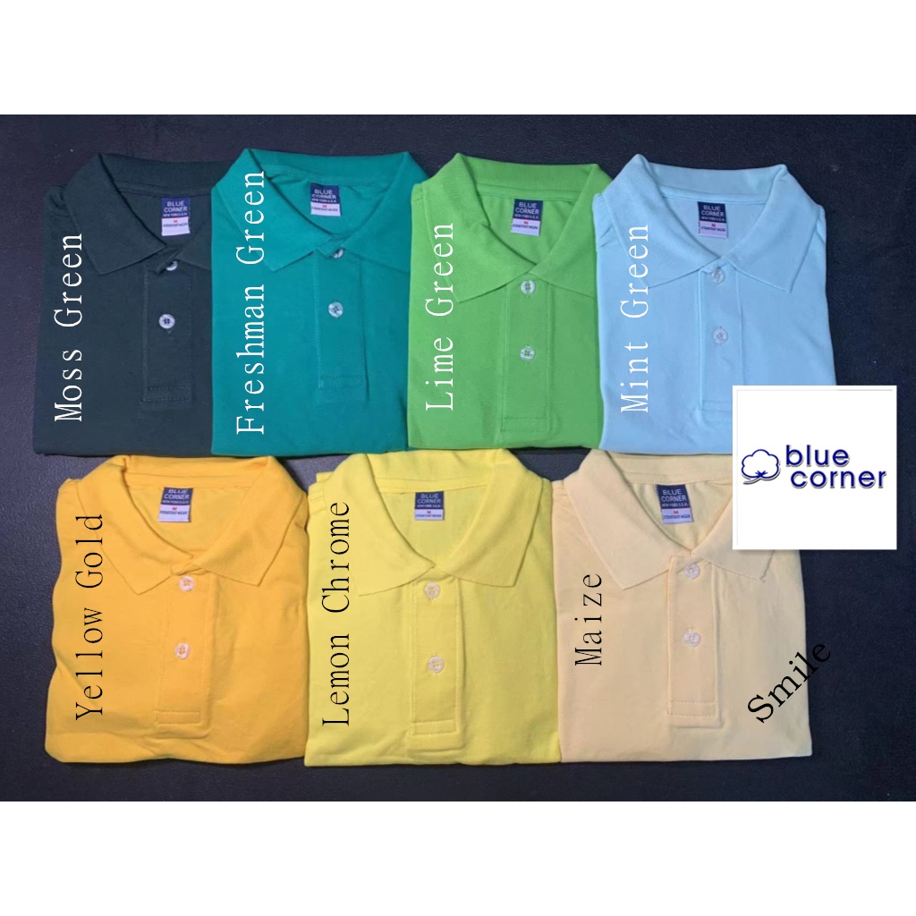 Blue Corner Men's Polo Shirt Plain Colored Comfort Wear with Collar ...