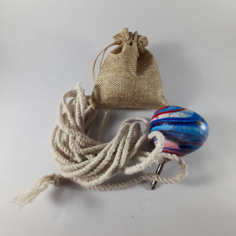 Wooden Pinoy Trompo Spinning Top with Jute Pouch | Shopee Philippines