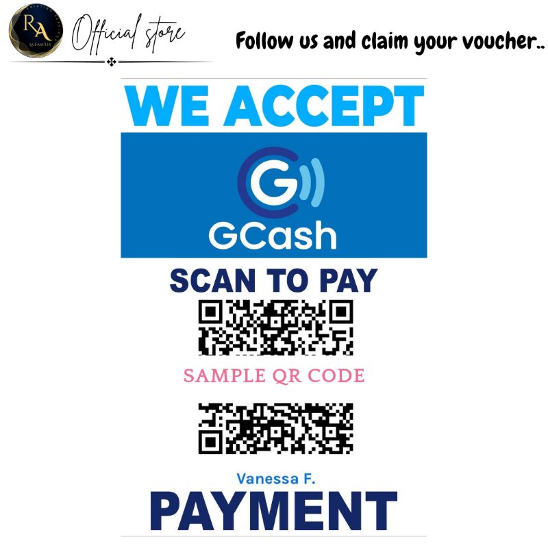 R.A PVC SIGN, GCASH WITH QR CODE/NUMBER . WATERPROOF/HIGH QUALITY PRINT ...