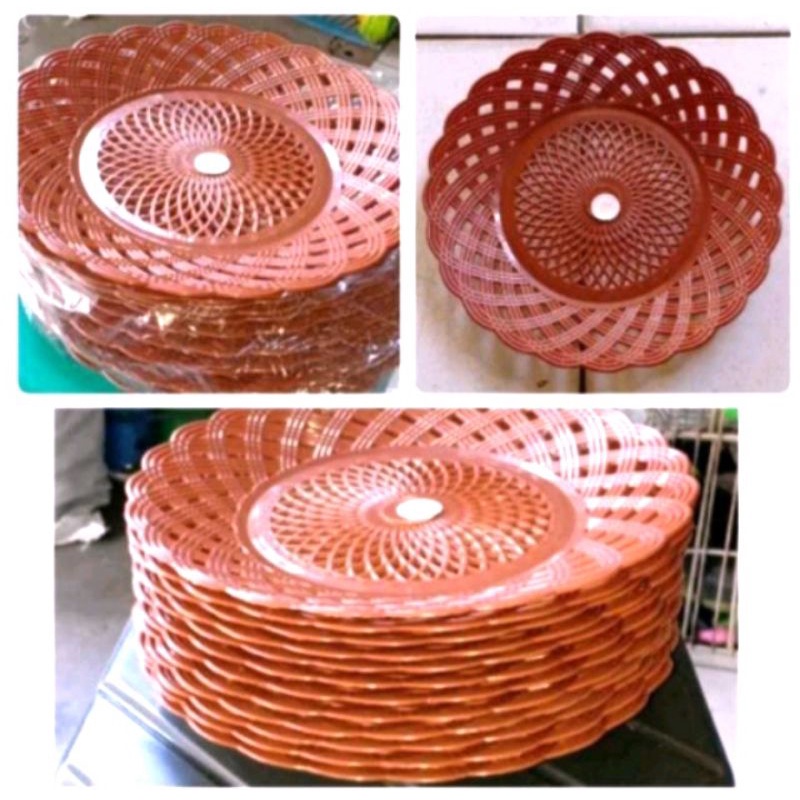 12pcs Plastic Rattan Plates (1 Dozen) | Shopee Philippines