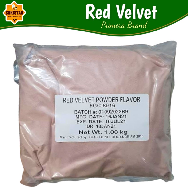 Primera Red Velvet Powder 1kg For Milktea / Frappe / Shake etc | Shopee ...