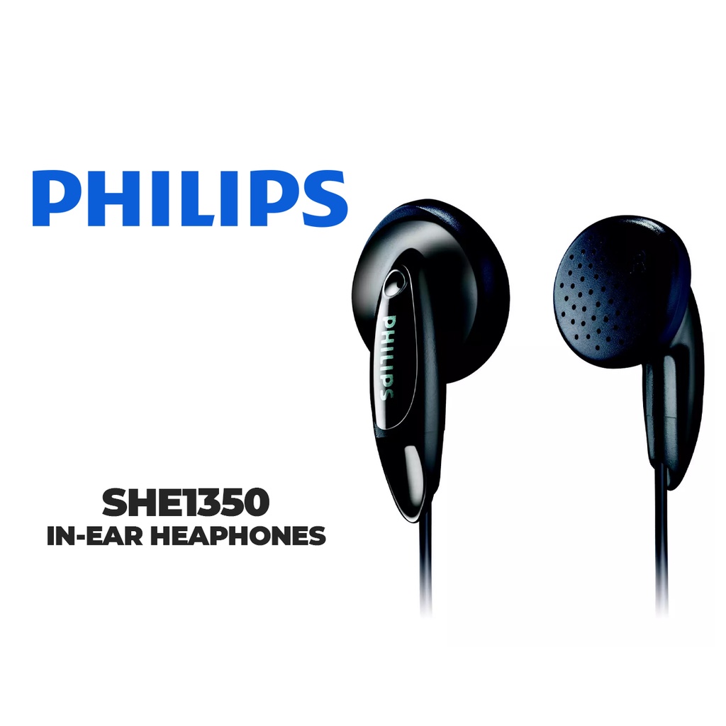 Philips SHE1350 In-Ear Headphones with Deep Rich Bass (Black) | Shopee ...