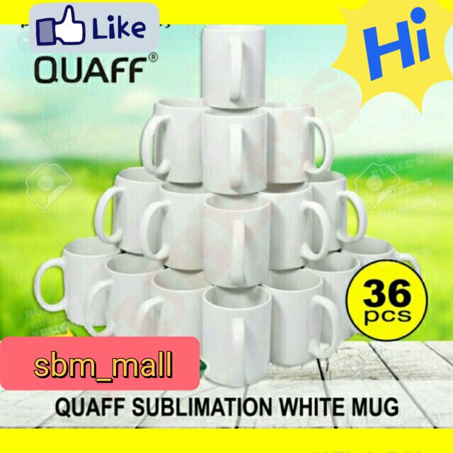 QUAFF sublimation white mug 11oz (36pcs per box) | Shopee Philippines