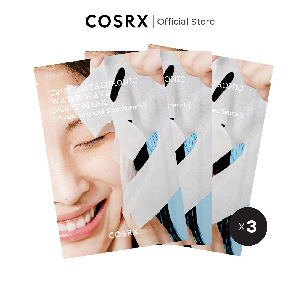 [COSRX OFFICIAL] Triple Hyaluronic Water Wave Sheet Mask, 1ea, 3ea, 5ea ...