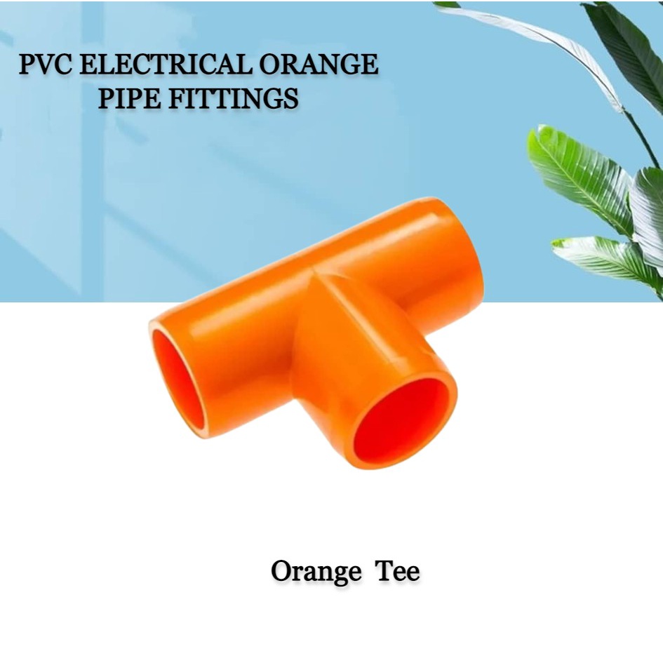 Pvc Electrical Orange Fittings Male Adaptor/ Tee/ Coupling / EIbow | Shopee Philippines