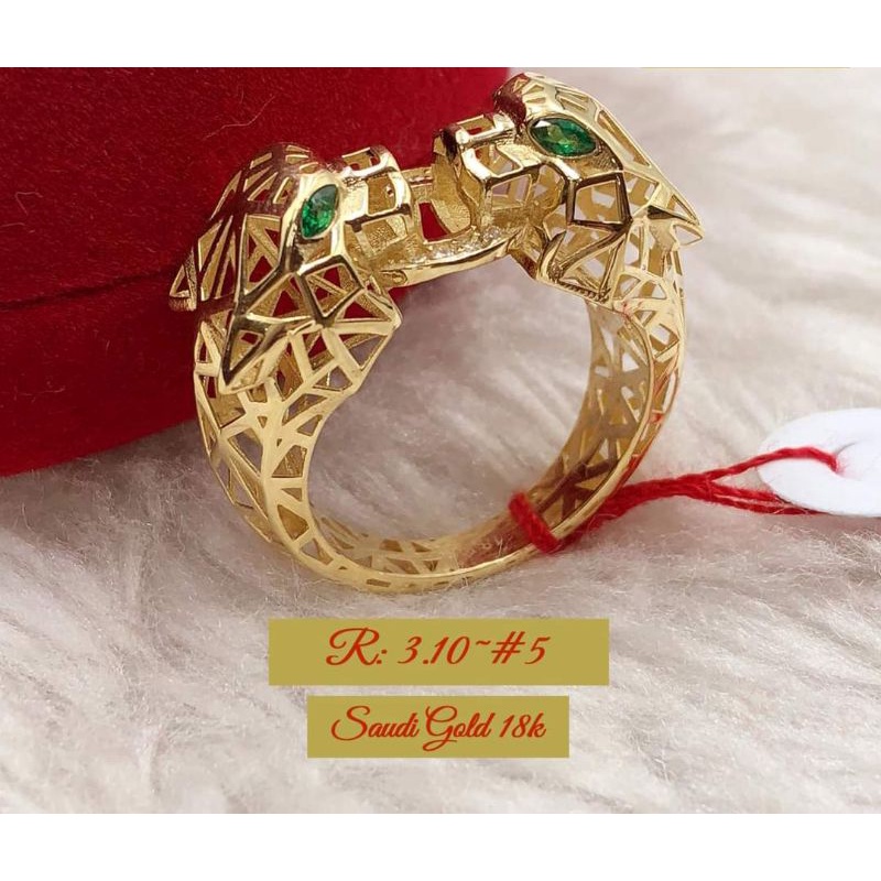 18K Saudi Gold Panther Ring Pawnable | Shopee Philippines