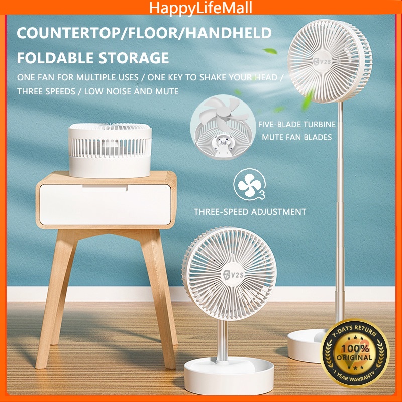 [LOCAL DELIVERY] F3 Electric Fan Rechargeable Folding Telescopic Fan ...