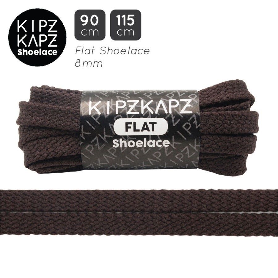 Flat Shoelaces 8mm KIPZKAPZ FS11 Color Dark Brown | Shopee Philippines