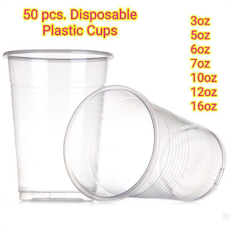 Disposable Plastic Cups 50pcs | Shopee Philippines