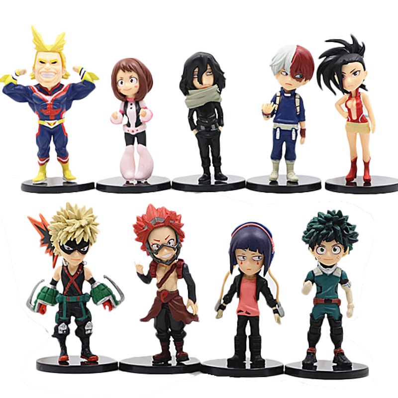 9pieces/kit My Hero Academia Anime Figures Collectibles Boku no Hero ...