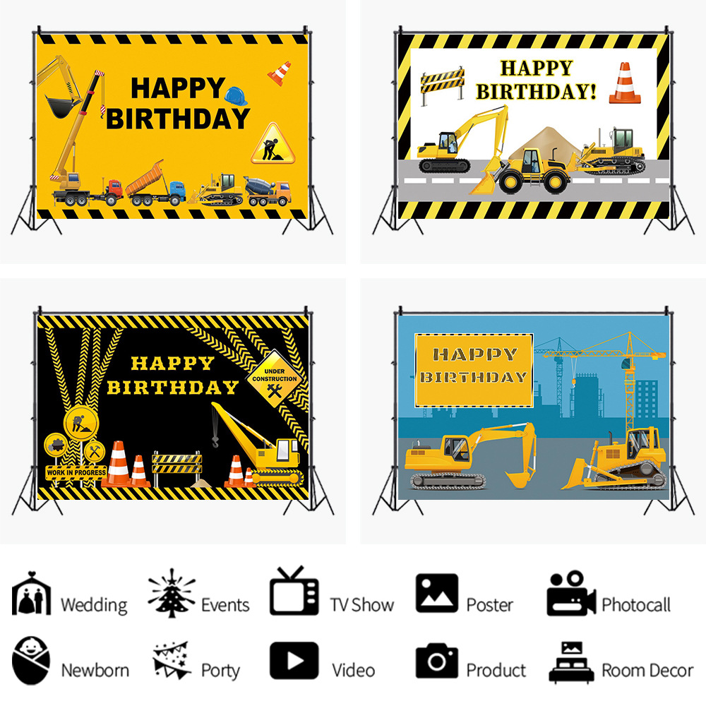 Newborn Boys Birthday Backdrops Photo Studio Backdrops Construction ...