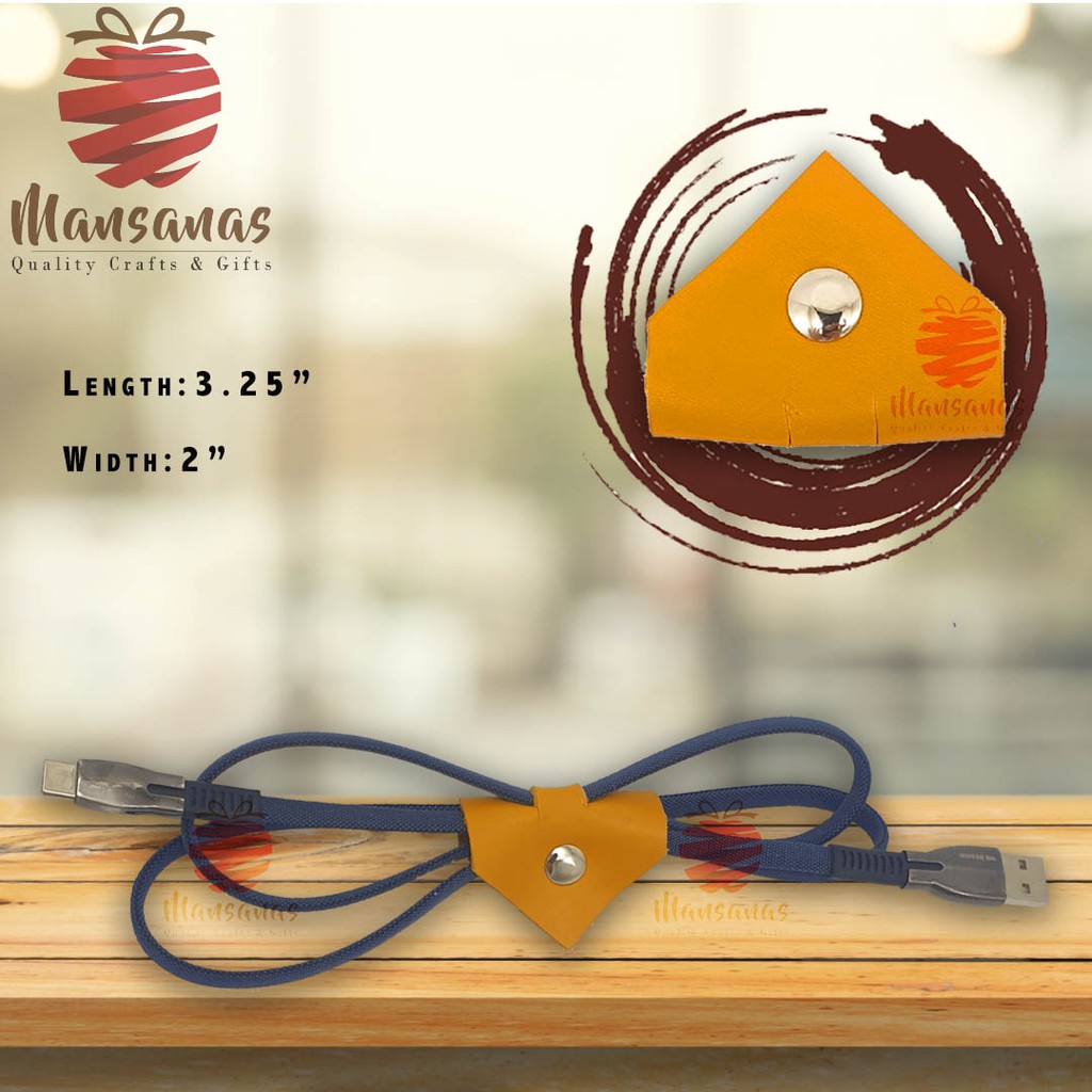 Mansanas Leather Cord Cable Organizer Real Cow Hide/Genuine Leather ...
