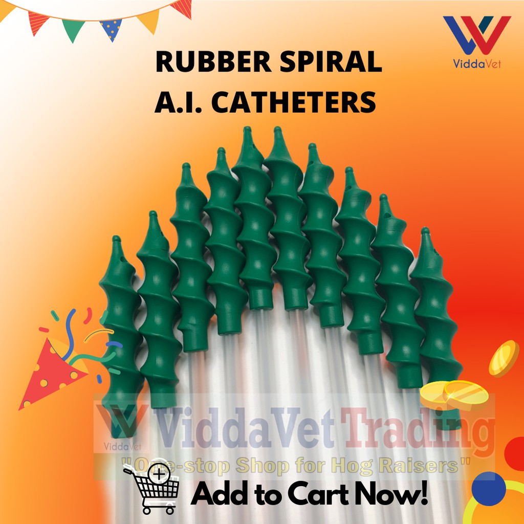 Viddavet - PIg AI supplies Pig Spiral Catheter with end cap -10pcs for ...