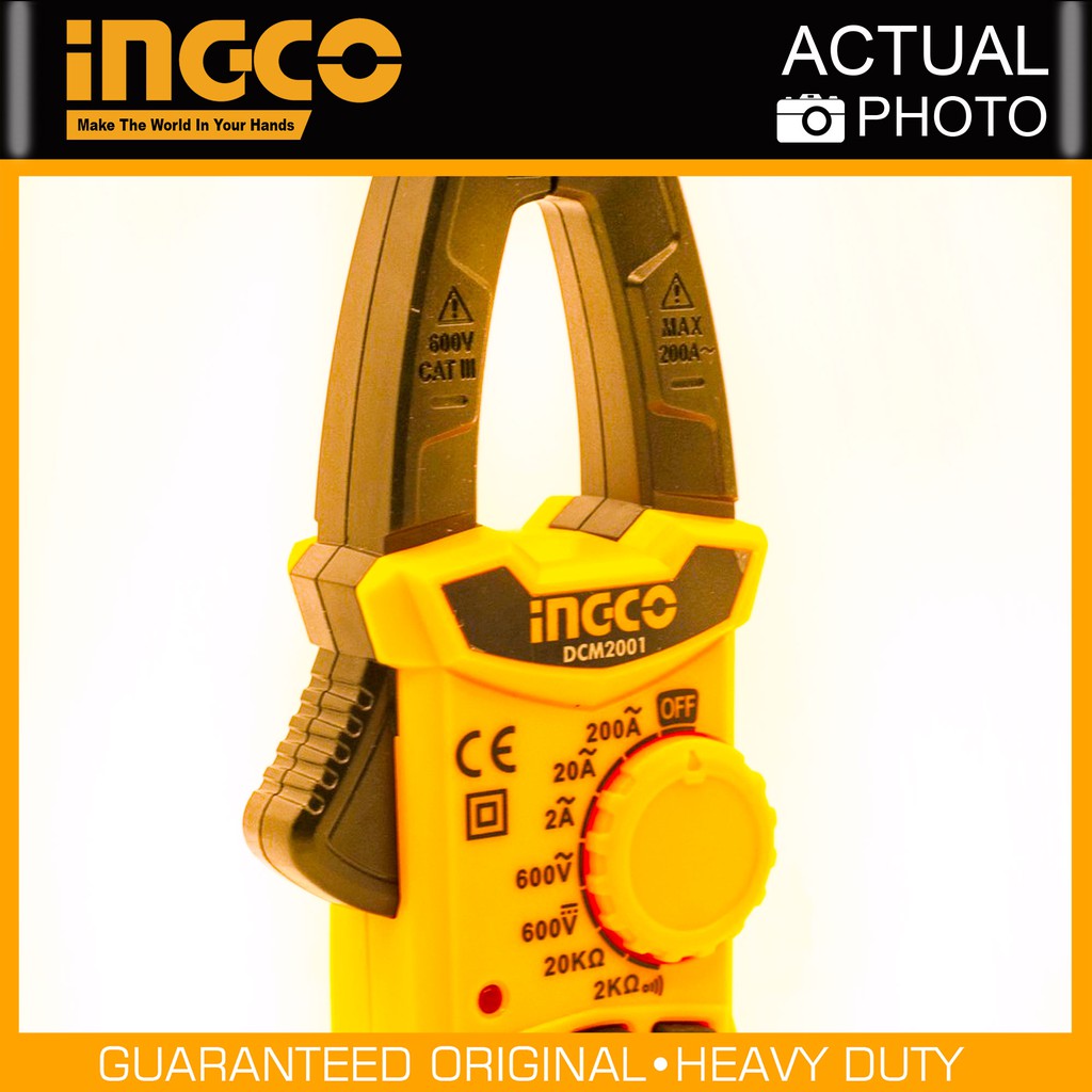 Ingco Digital AC Clamp Meter Electrical Test Tool 2000 Counts Data Hold ...