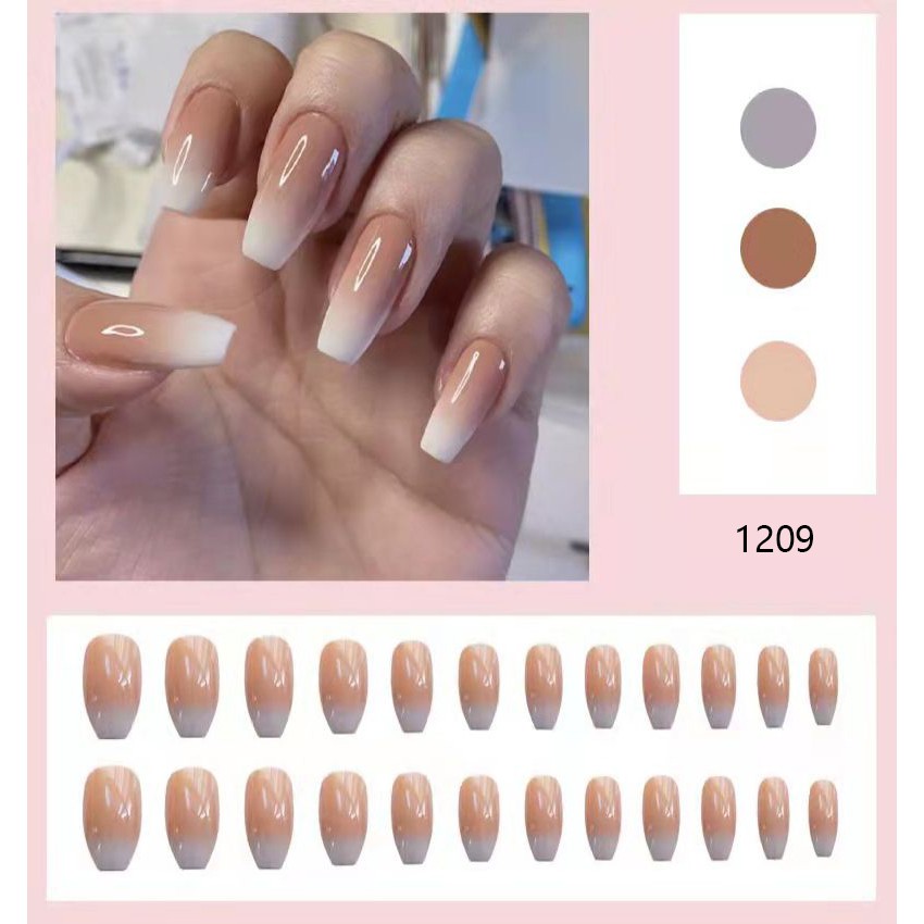 [With Glue+Gift] 2023 24PCS Fake Nails Set With Glue False Nails Long ...