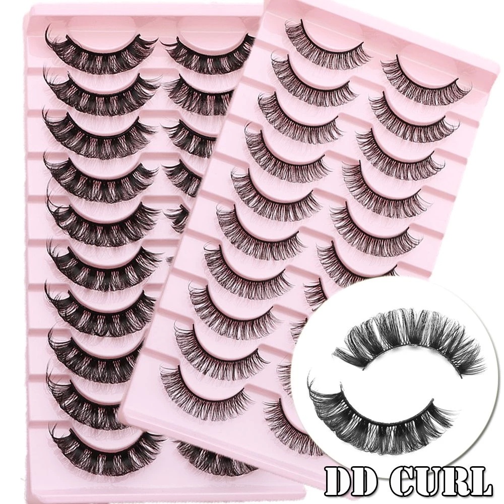 10Pairs Professional Natural Effect Grafting Eye Lashes/3D Mink Russian ...