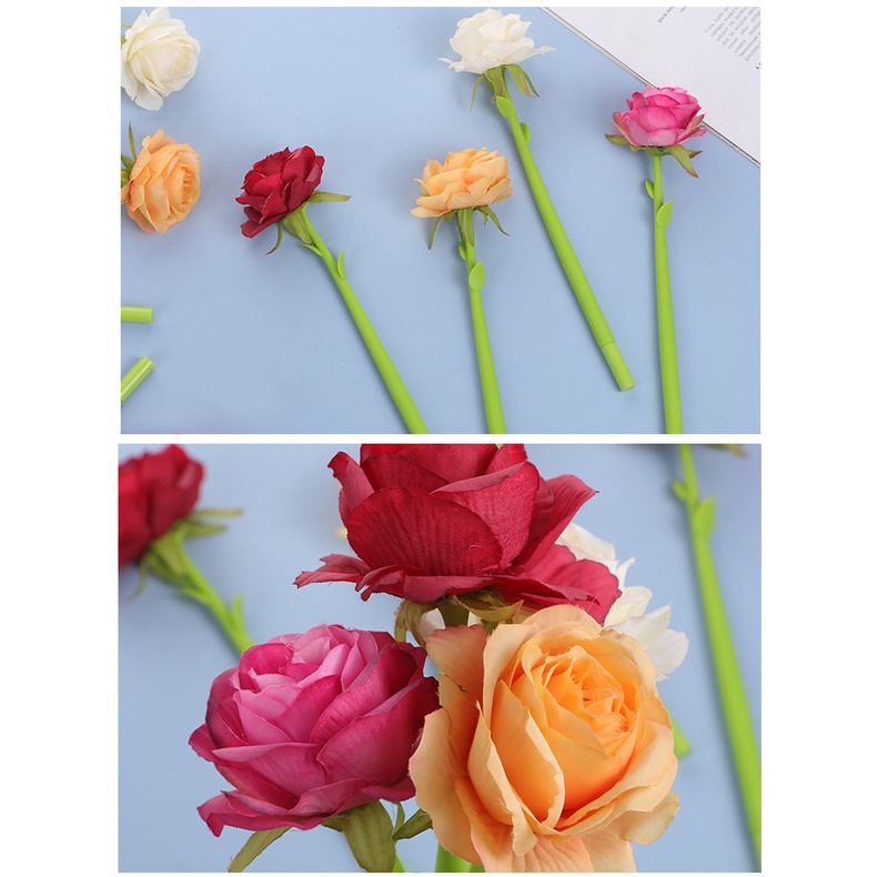 3 Piece Creative Rose Flower Gel Pen Stationery | Shopee Philippines