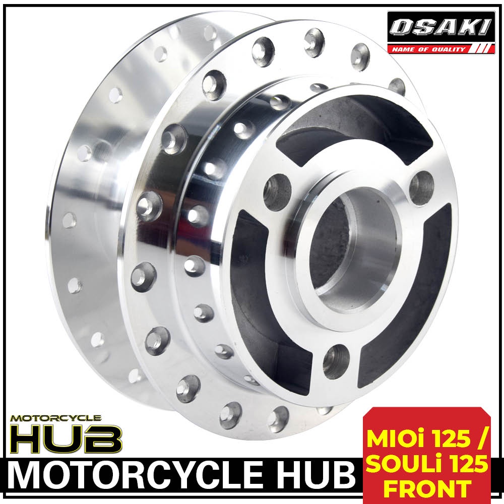 MIOi125, MIO SOULi 125 Osaki Mirror Chrome Hub (Hub Set / Front Hub ...