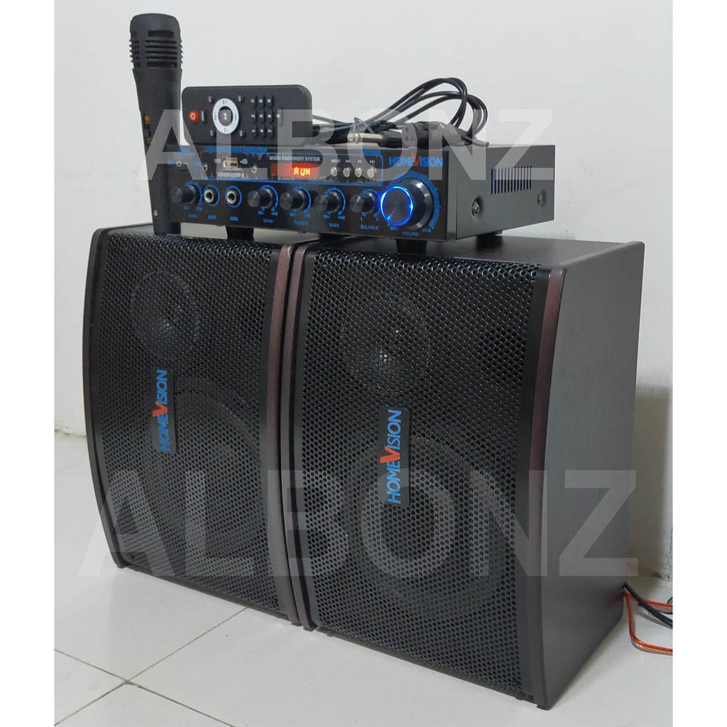 Homevision HV-208 Amplifier and Speaker Bundle with Remote and Wired ...