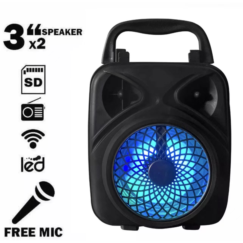 OP-330 Karaoke LED Portable Wireless Bluetooth Speaker and Mic | Shopee ...