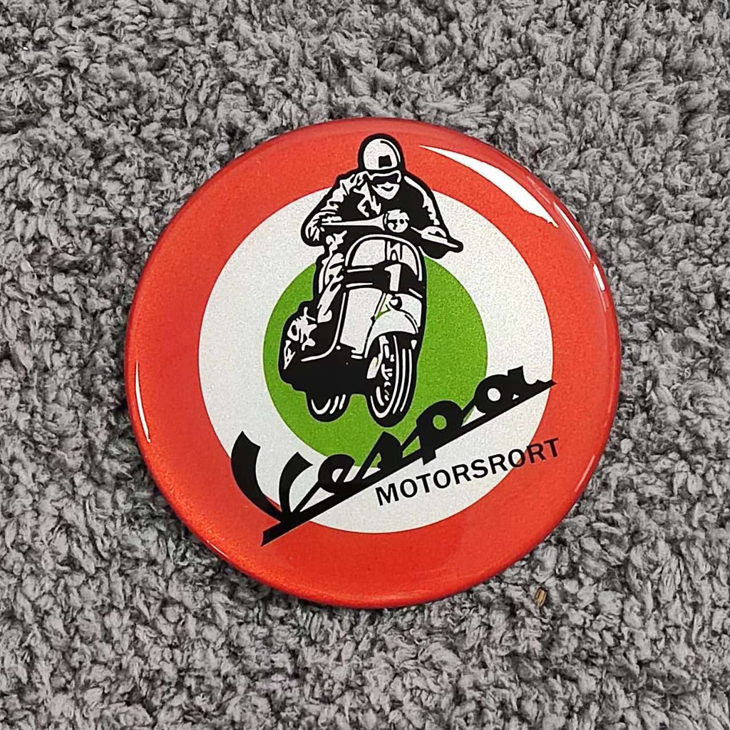 Italy Badge Logo Soft Magnetic Decals For Vespa Motorcycle Emblem Resin ...