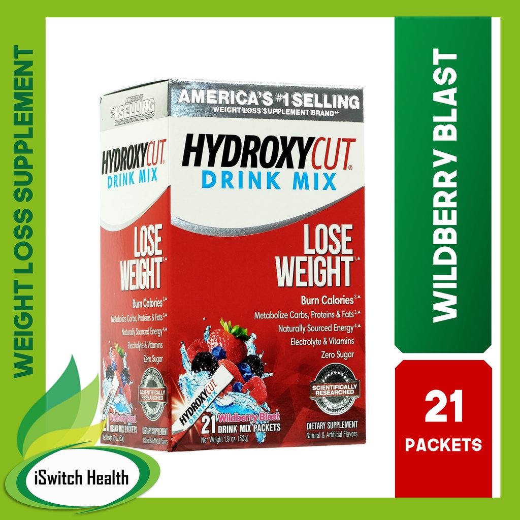 MuscleTech Hydroxycut Weight Loss Drink Mix - 21 Packets Wildberry ...