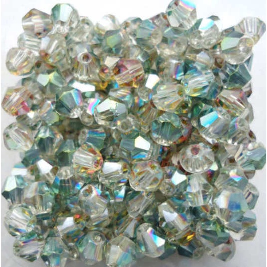 4mm 100pcs Bicone Shape Glass Beads Faceted Earring Dangle Component ...