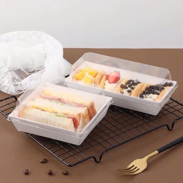Plastic baked box Swiss roll box sandwich box | Shopee Philippines