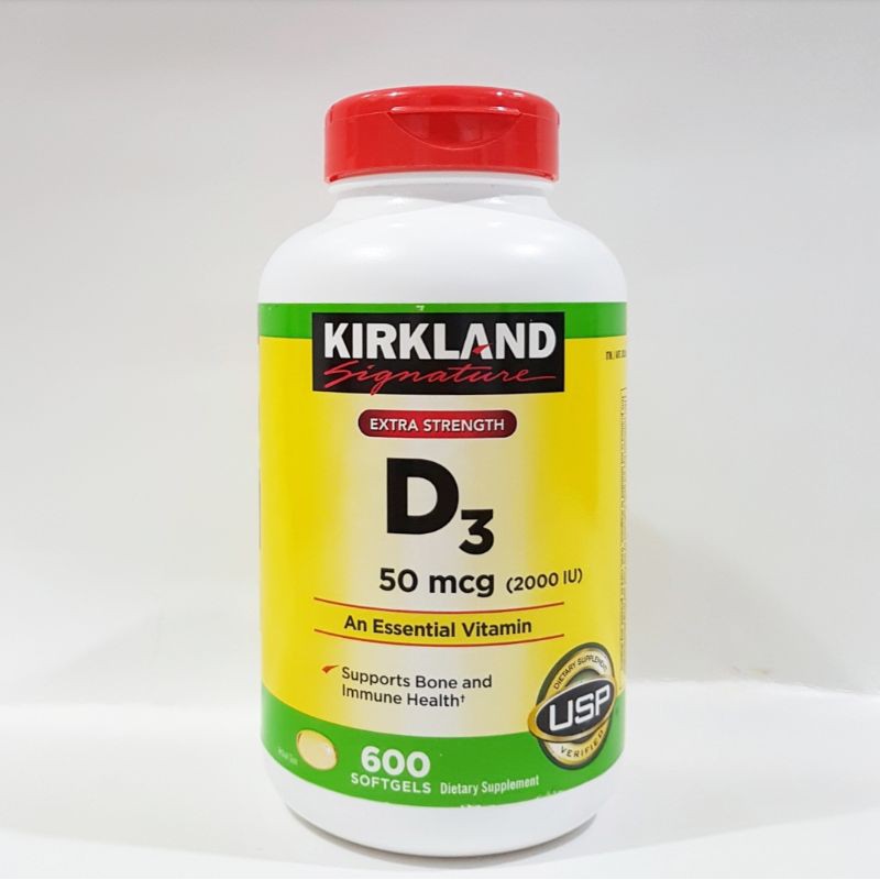 Exp. 2027 April Kirkland Vitamin D3 - 50mcg 2000iu 600 Softgels - Kirkland Signature Extra ...