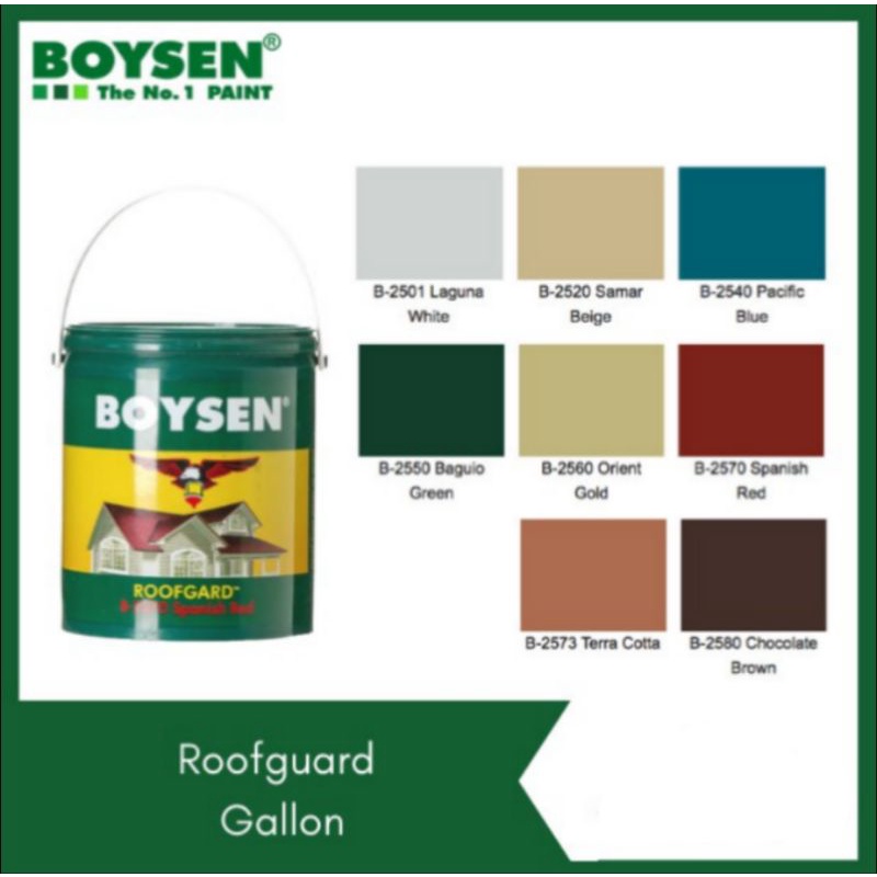BOYSEN ROOFGARD GLOSS ACRYLIC WATERBASED ROOF PAINT PINTURA PANGBUBONG ...