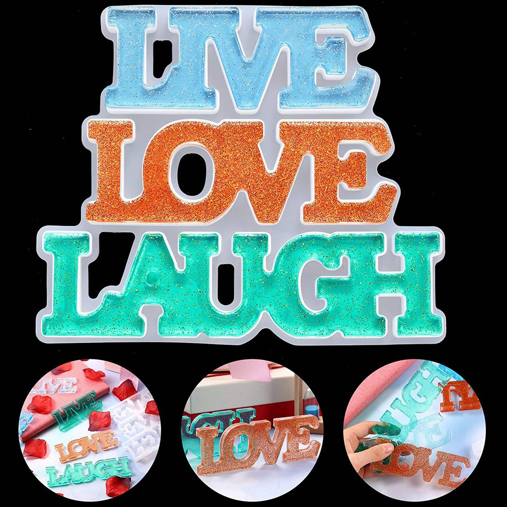 Love Silicone Resin Mold Live Love Laugh Words Epoxy Casting Mold DIY ...