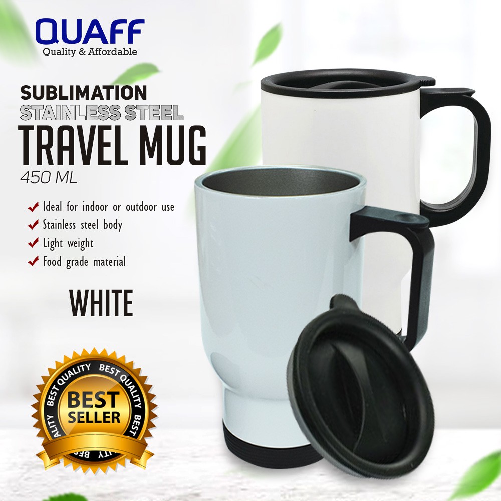 Quaff Sublimation Stainless Steel Travel Mug 450ml Cars Printable White ...